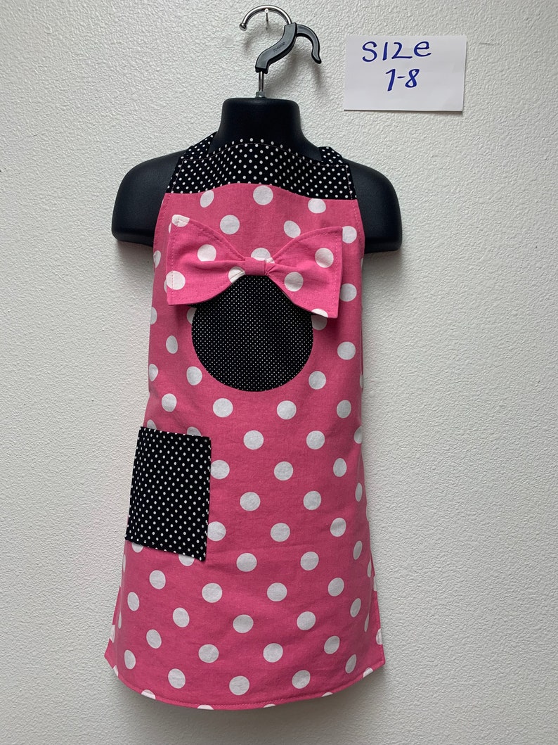 Girl's Apron Child's Apron Bright Pink Large White - Etsy UK