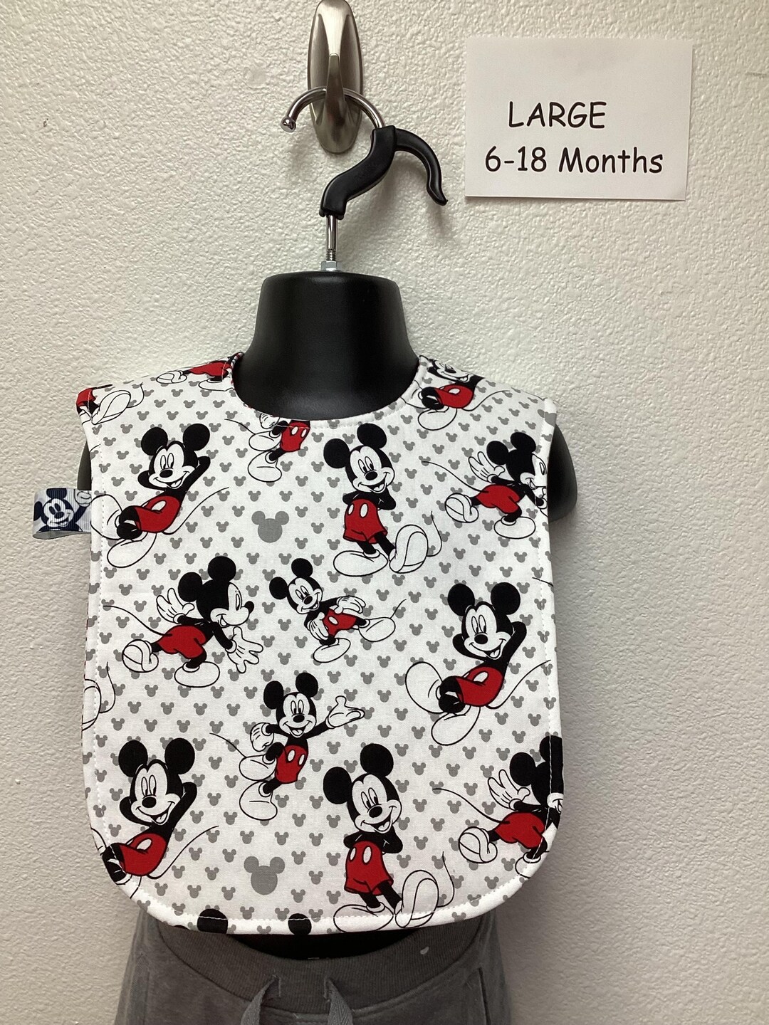 Mickey Mouse Baby Bib: Reversible Cotton Toddler Feeding Bib - Etsy