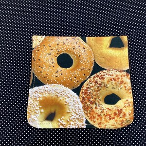 Adult Full Size Apron, Bagels, Sprinkles, Seeds, Toasted, Black, Brown ...