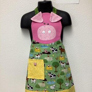 Pig Girls Apron, Boys, Crazy Pig, Farm, Animal Face, Pink Pigs, Pink ...
