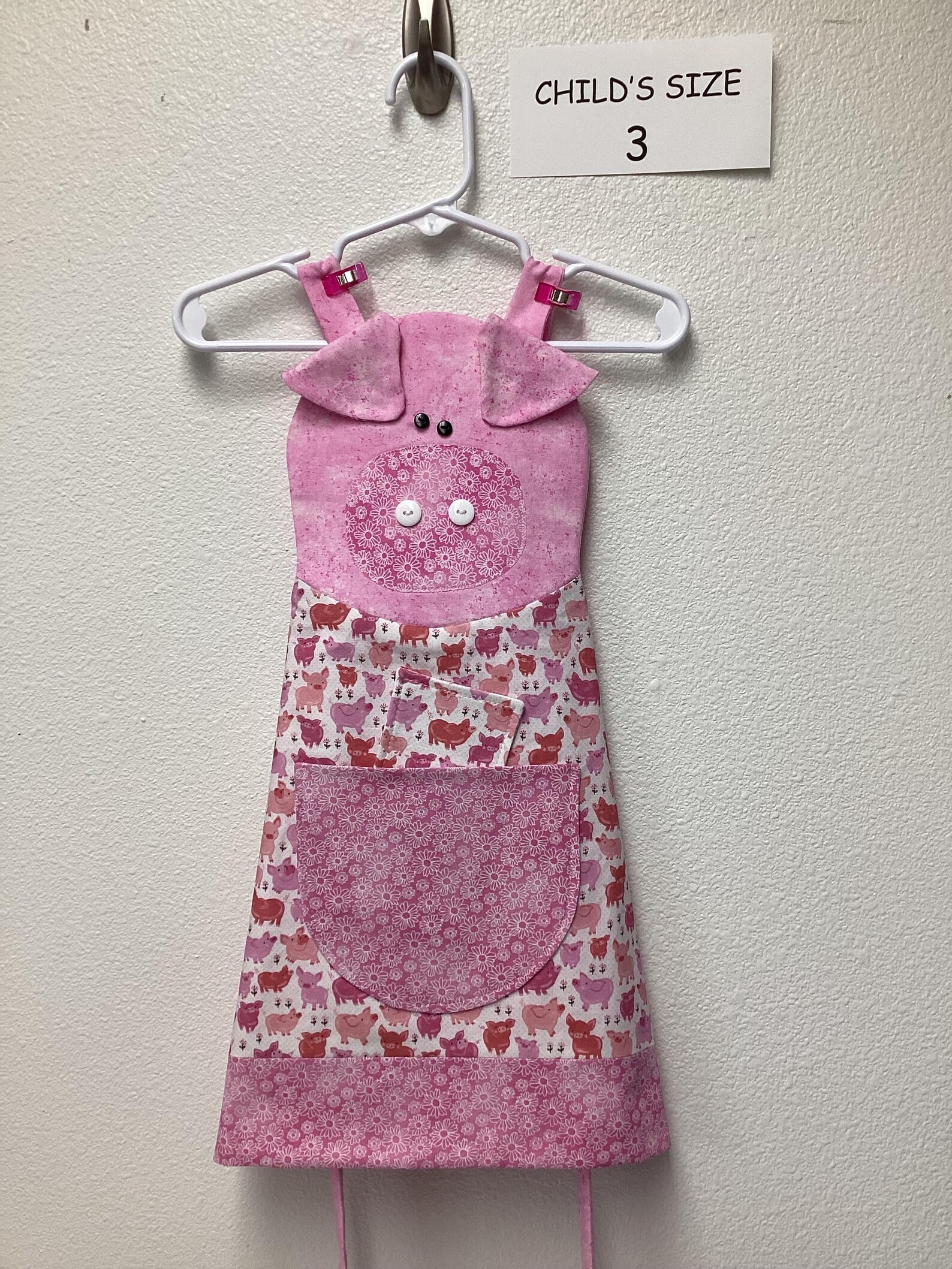 Pig Girls Apron, Boys, Crazy Pig, Farm, Animal Face, Pink Pigs, Pink ...