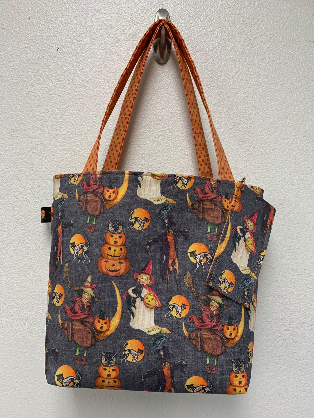 Tote/bag, Halloween, Witch, Pumpkins, Cats, Ghosts, Brooms, Books Toys ...