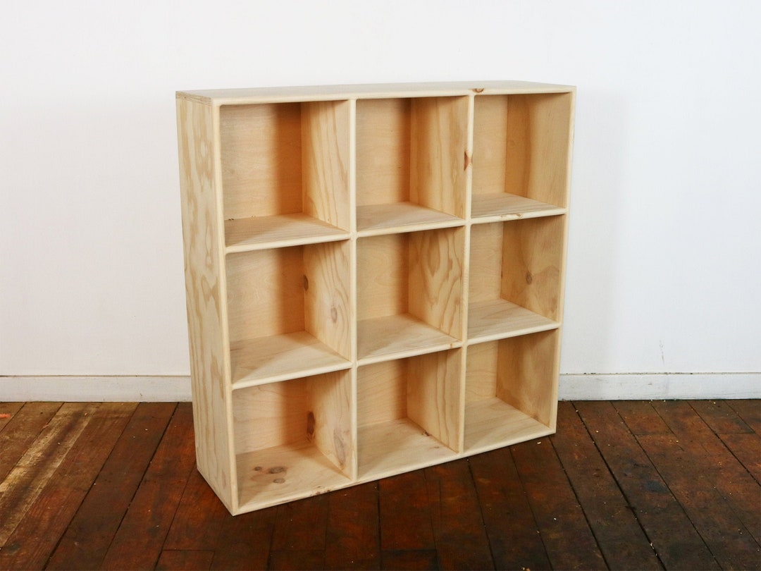 PINE 3x3 Cube Shelf Record Storage Bookcase Finished/unfinished Modern ...