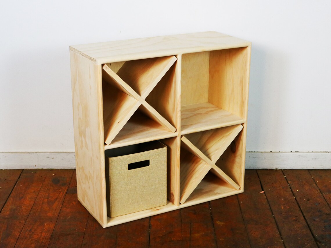 PINE 2x2 Cube Shelf Record Storage Bookcase Finished/unfinished Modern ...