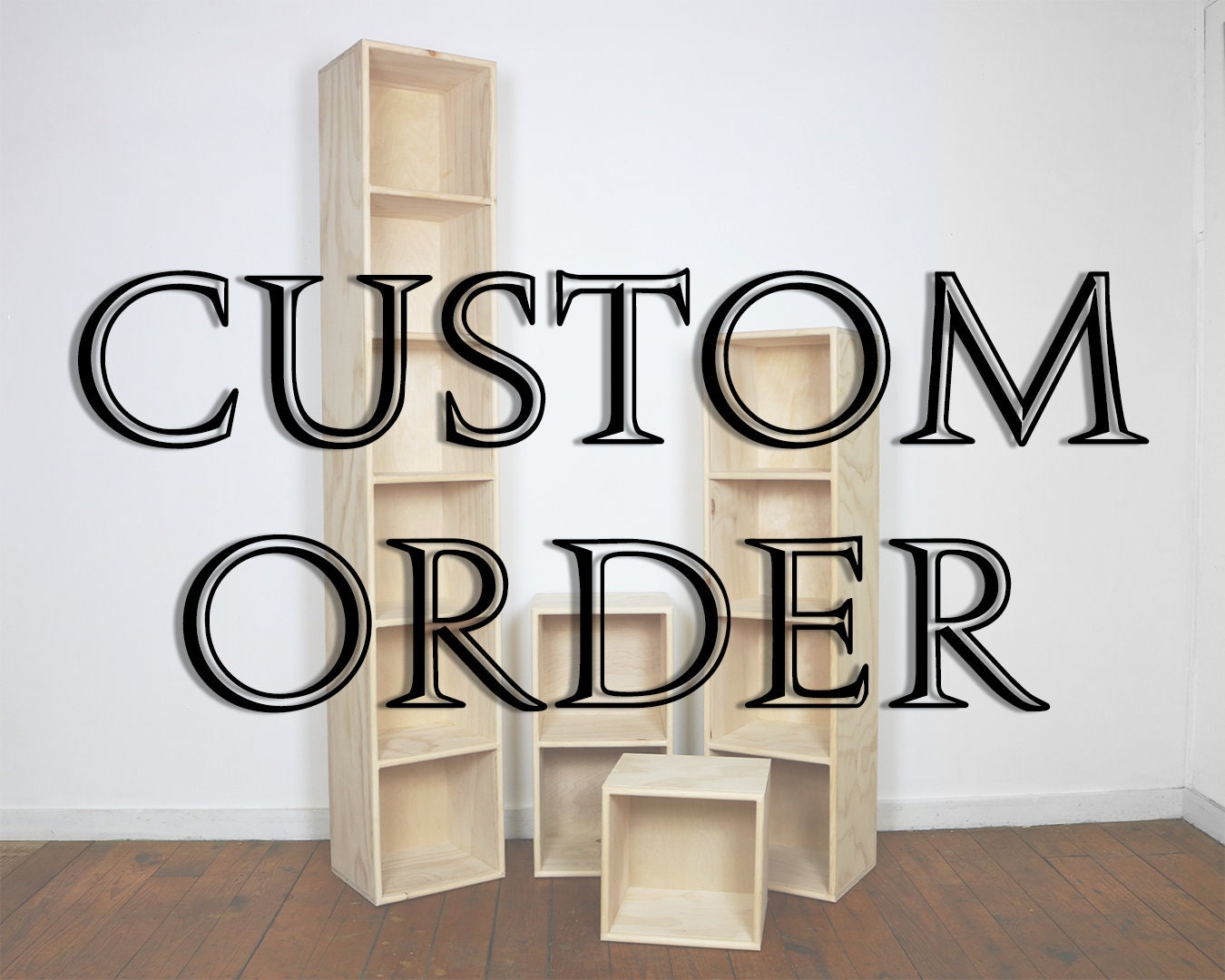 OAK Four Cube Bench/entertainment Center Finished/unfinished Modern ...