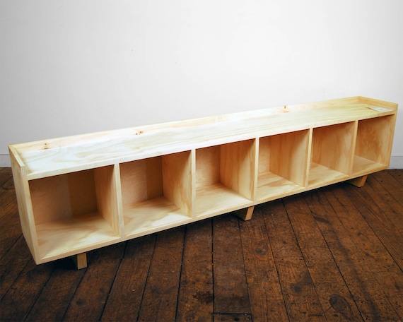 Unfinished wood storage bench store