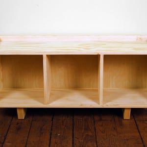 PINE Three Cube Bench/entertainment Center Vinyl Shelf Finished ...