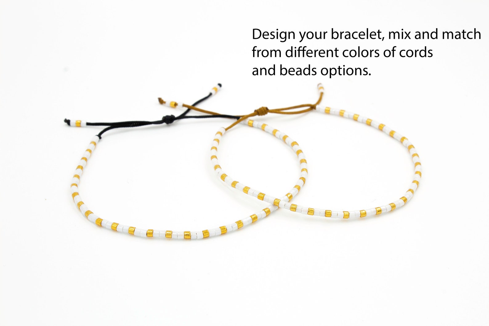 Delicate Beaded Bracelet Adjustable String Bracelet Tiny - Etsy