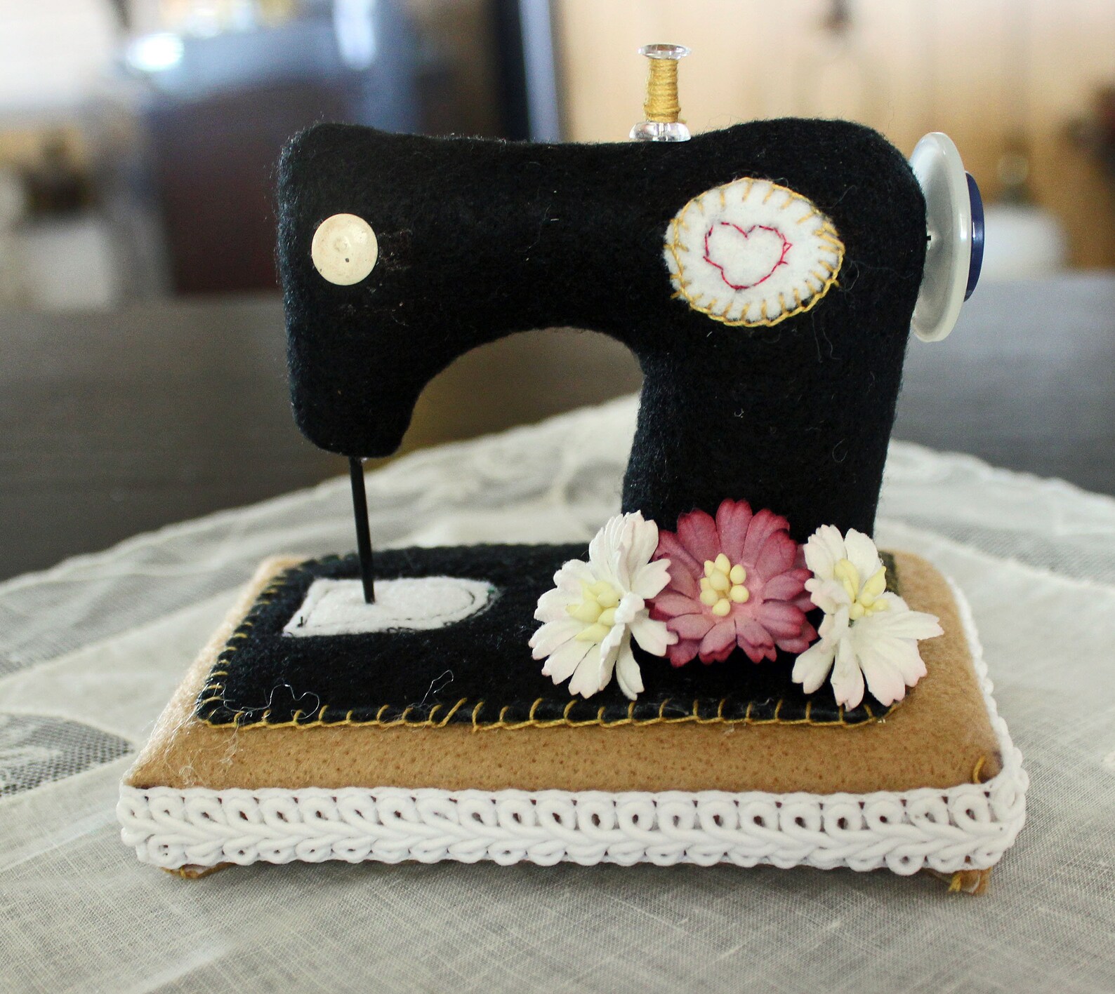 Sewing Machine Pin Cushion Handmade Felt Fabric Pin Cushion - Etsy