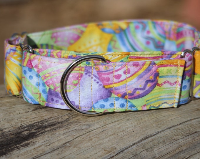 Colorful Easter Egg Dog Collar, Thick Dog Collar, Wide Martingale Dog ...