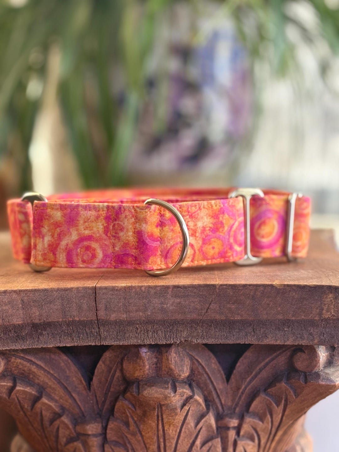 Orange Pink Swirl Dog Collar: Martingale or Buckle Style - Etsy