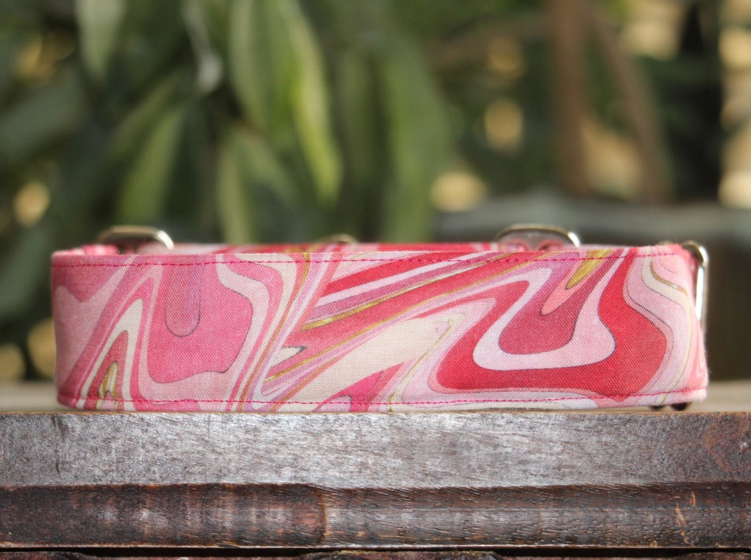 Red, Pink, Cream Swirl Dog Collar, Dog Collar for Boy Dogs, Colorful ...