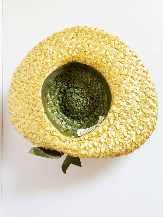 1950s / 60s Vintage Color Block Straw Hat by Reproduc… - Gem