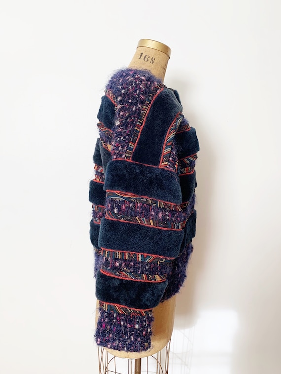 1980s / 80s Vintage Stripe Patchwork Sweater / Pullov… - Gem