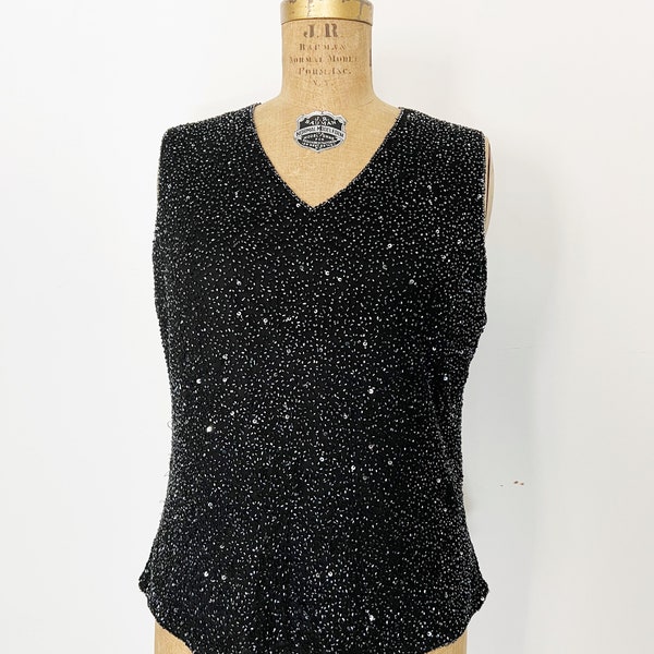 Black Beaded Top - Etsy