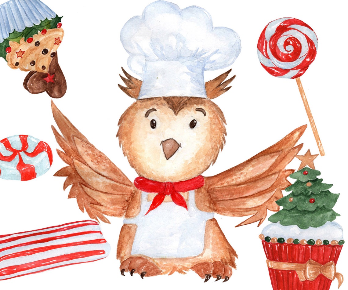 Watercolor Christmas Sweets Clipart: sweets | Etsy