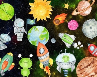 Doodle Little Boy Astronaut With Numbering Digital Clipart Set - Etsy