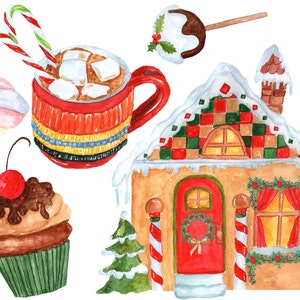 Watercolor Christmas Sweets Clipart: sweets | Etsy
