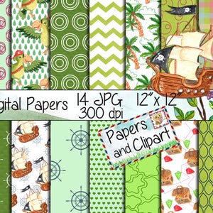 Kids Digital Papers: green DIGITAL Papers - Etsy