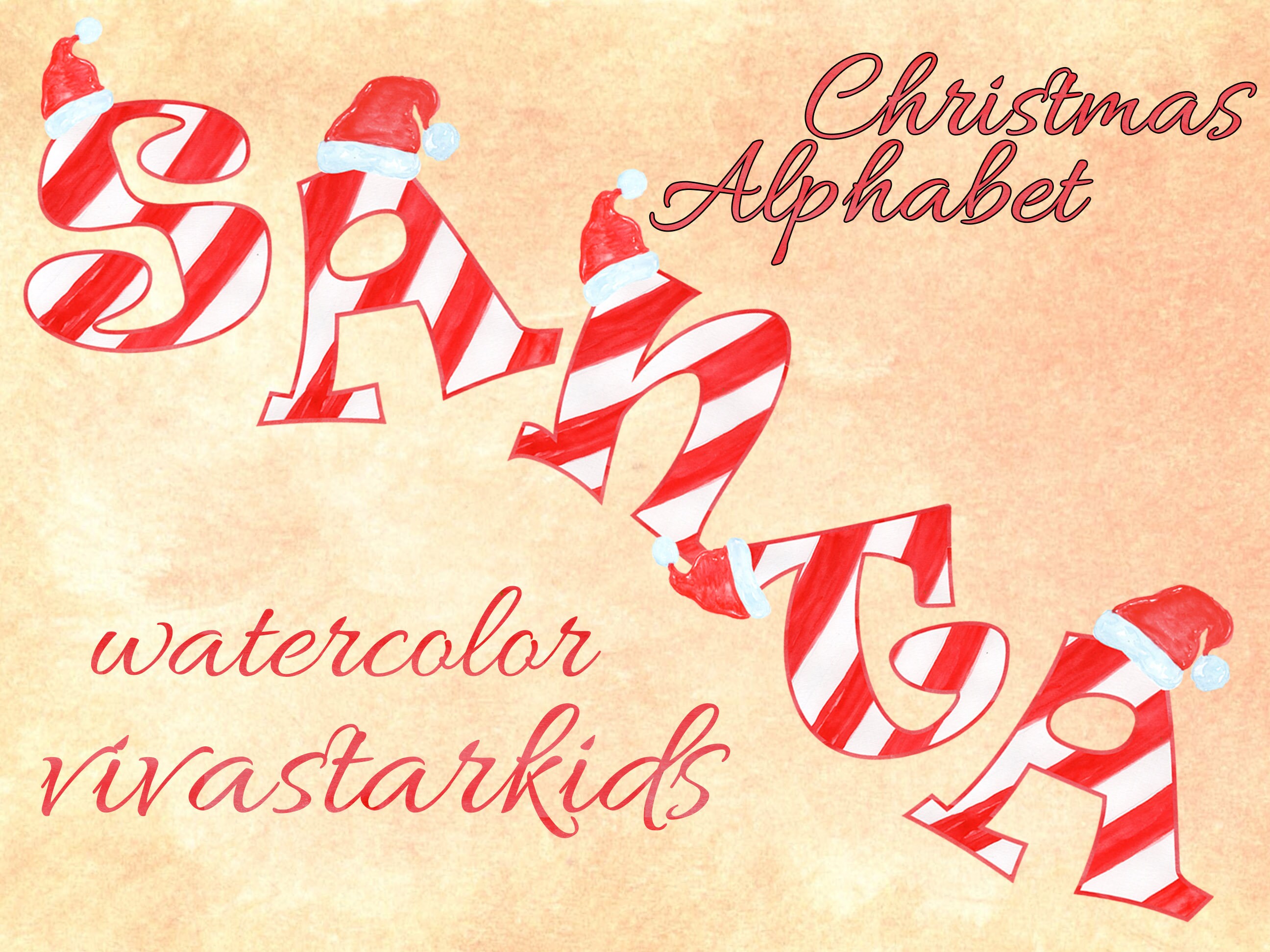 Candy Alphabet Kids Clipart: christmas Alphabet | Etsy