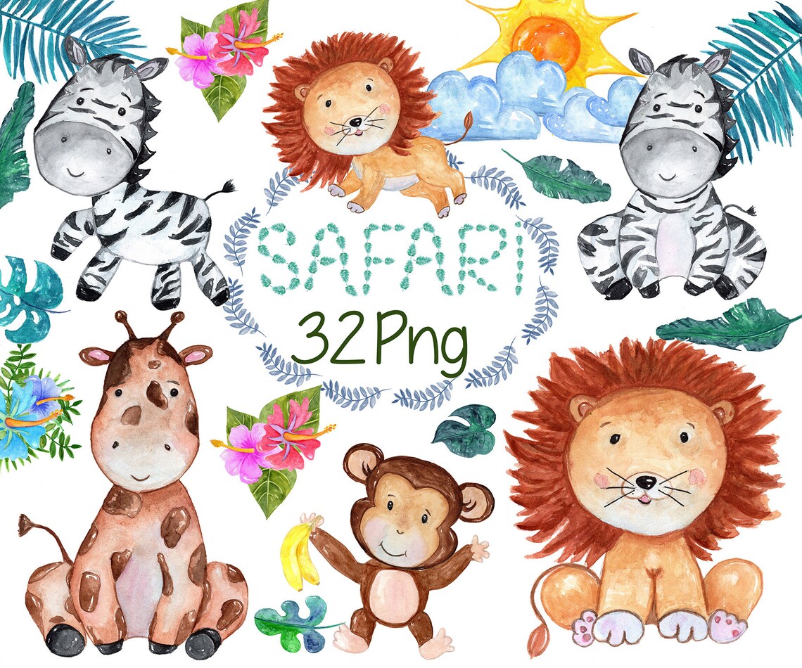 African animals clip art: SAFARI ANIMALS | Etsy