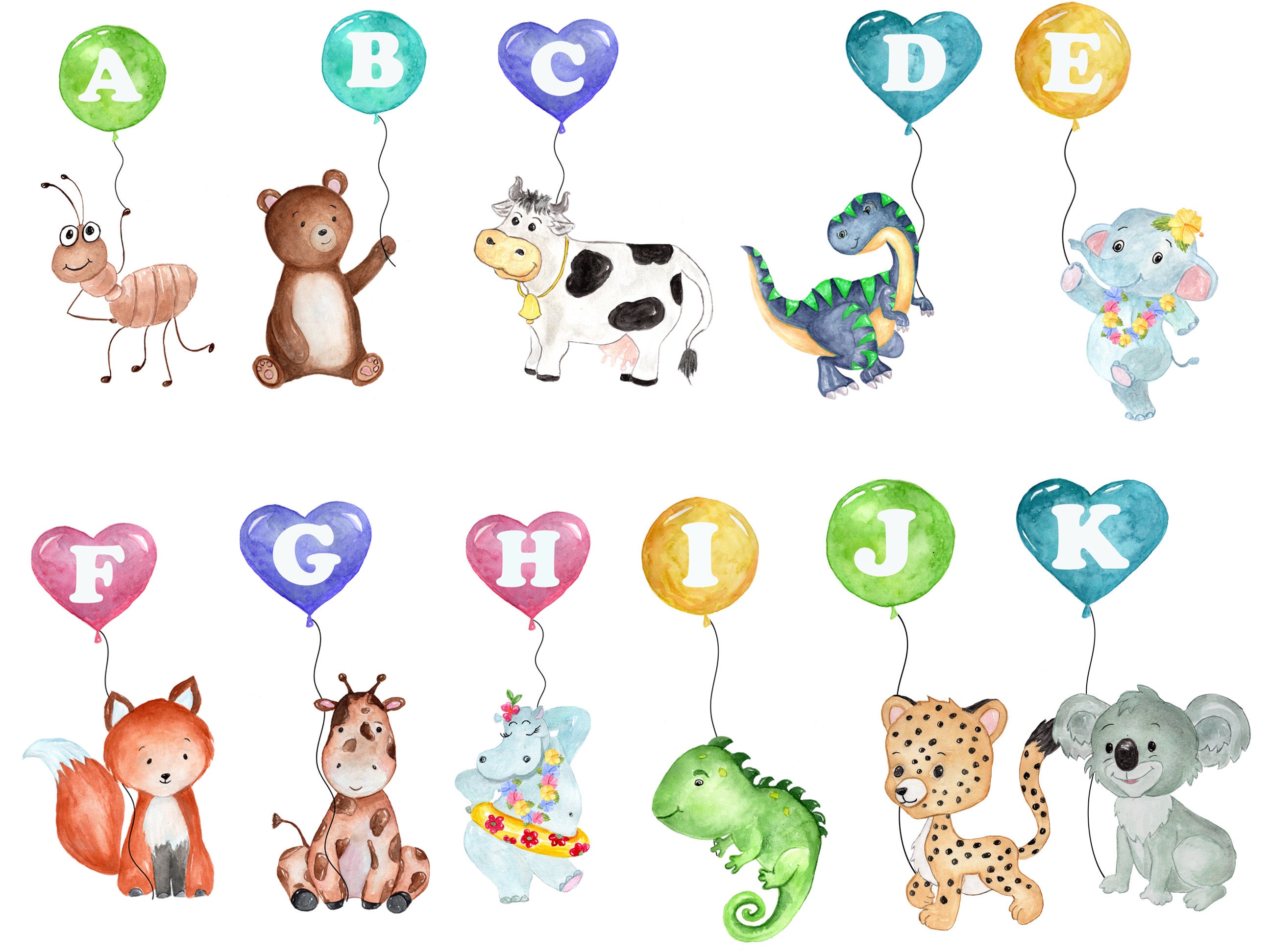 Kids Alphabet Clipart: party Alphabet Funny | Etsy UK