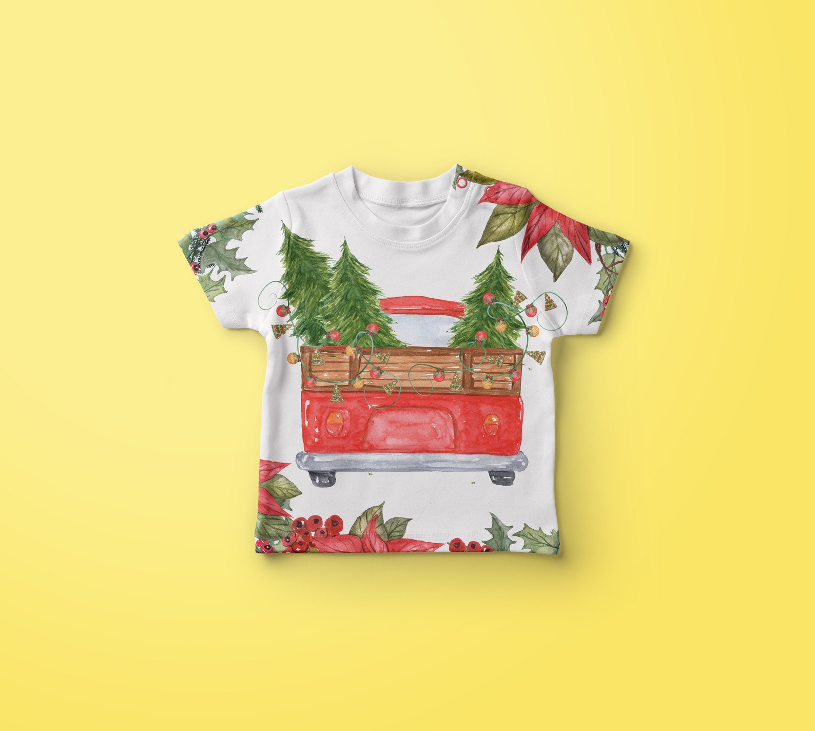 Watercolor Christmas Cars Clipart: christmas Truck - Etsy