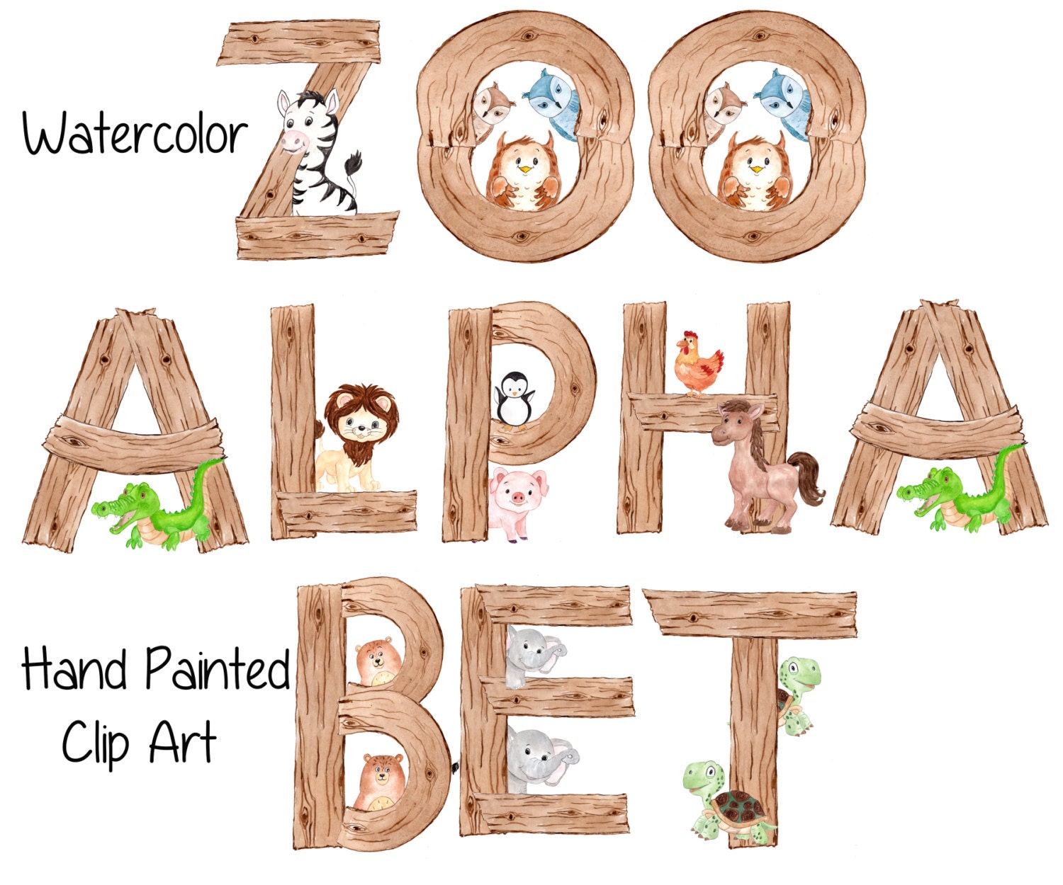 Animal Alphabet Clipart