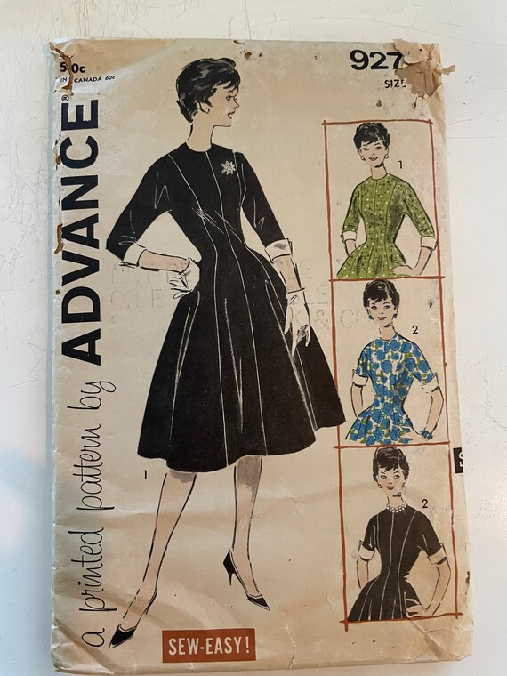 Princess One-piece Dress Sewing Pattern Advance 9277 Size 16 | Etsy