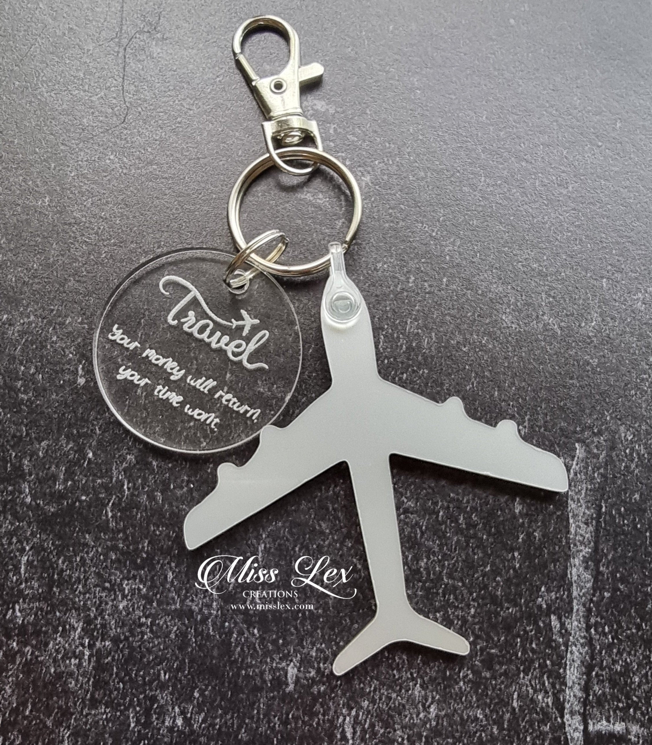 Airplane Keychain. Travel. Your Money Will Return, Your Time Won't. - Etsy