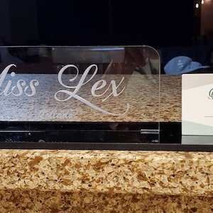 Custom Acrylic Desk Name Plate & Card Holder - Etsy