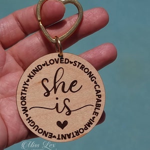 She is - Woman Empowerment/ Affirmation Keychain - Etsy