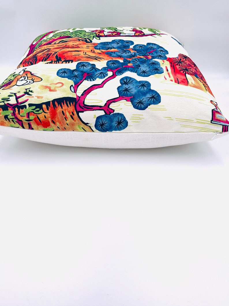 Thibaut Asian Scenic Dynasty Collection Chinoiserie Pillow Cover Pagoda