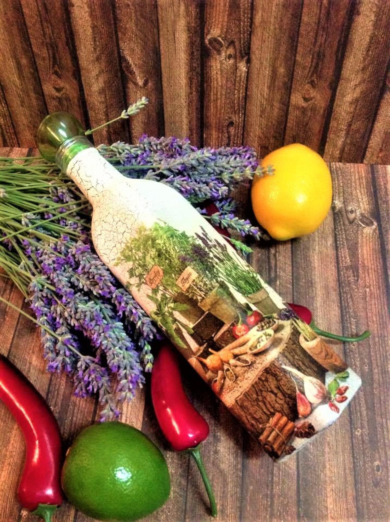 Mediterranean Kitchen Decor Cooking Oil Bottle With Pour | Etsy