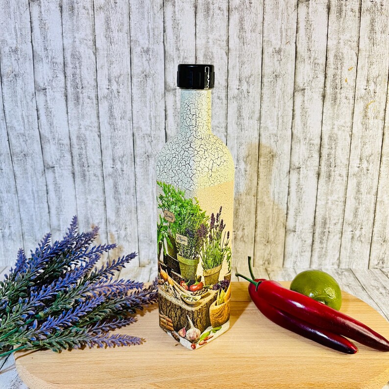 Mediterranean Kitchen Decor, Cooking Oil Bottle With Pour Spout 500 Ml ...