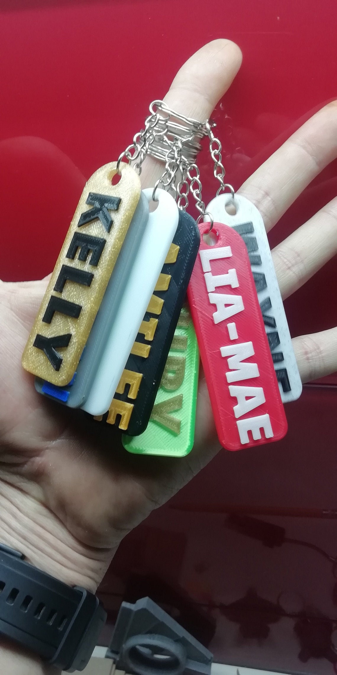Pack of 3. Personalized 3D printed Key Ring or Bag Tag. | Etsy