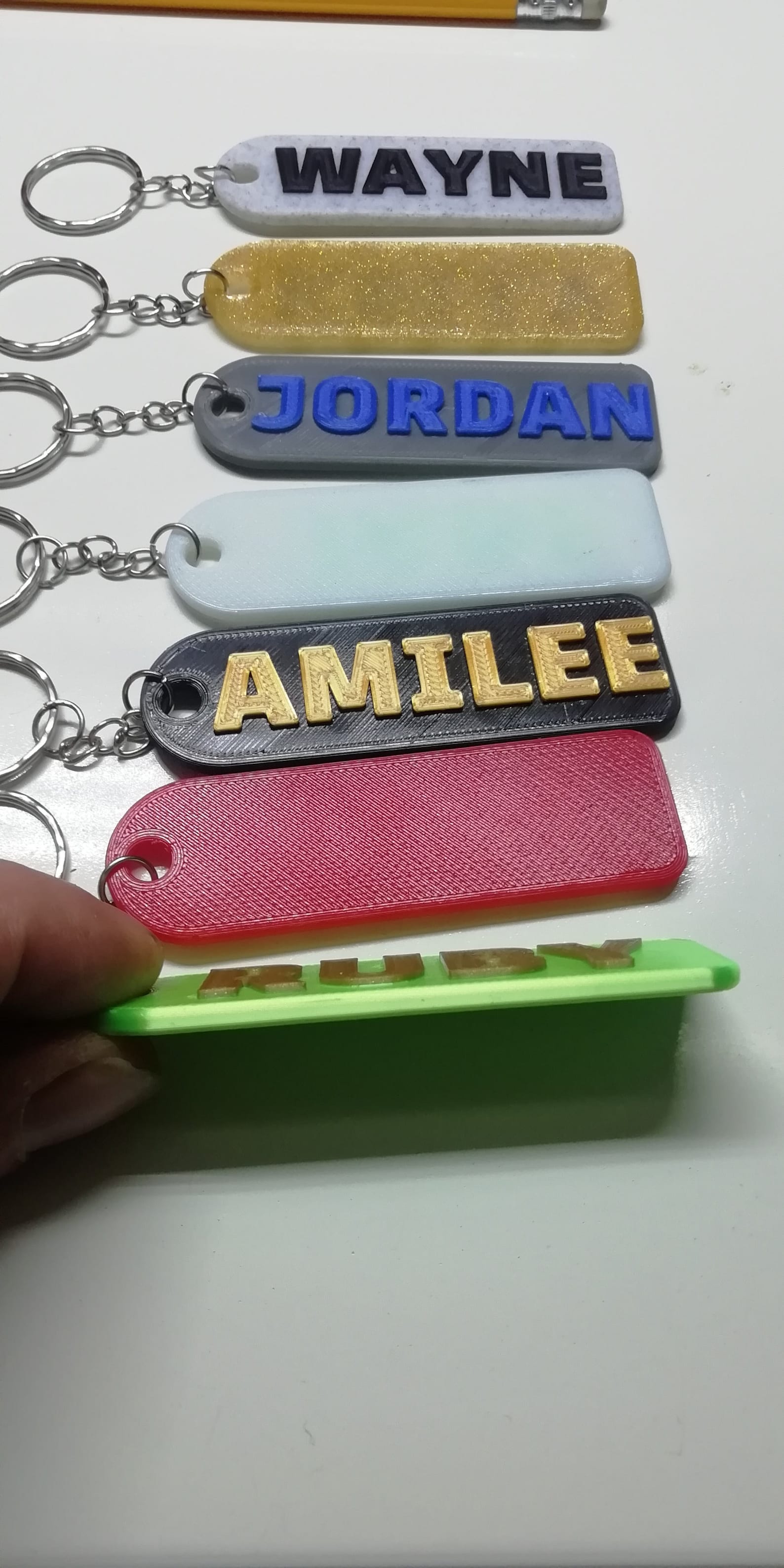 Pack of 3. Personalized 3D printed Key Ring or Bag Tag. | Etsy