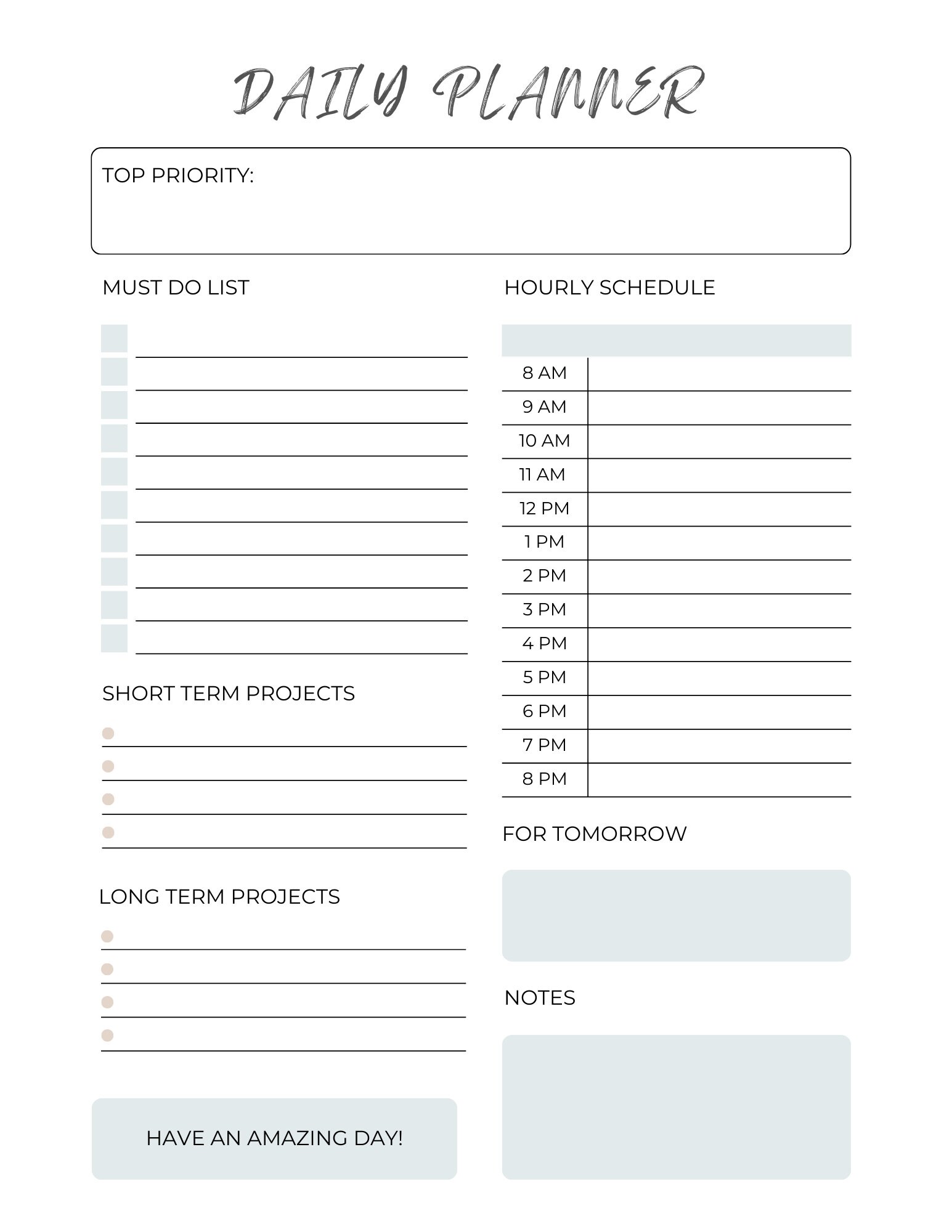 Simple Daily Planner | Easy to Use! - Etsy
