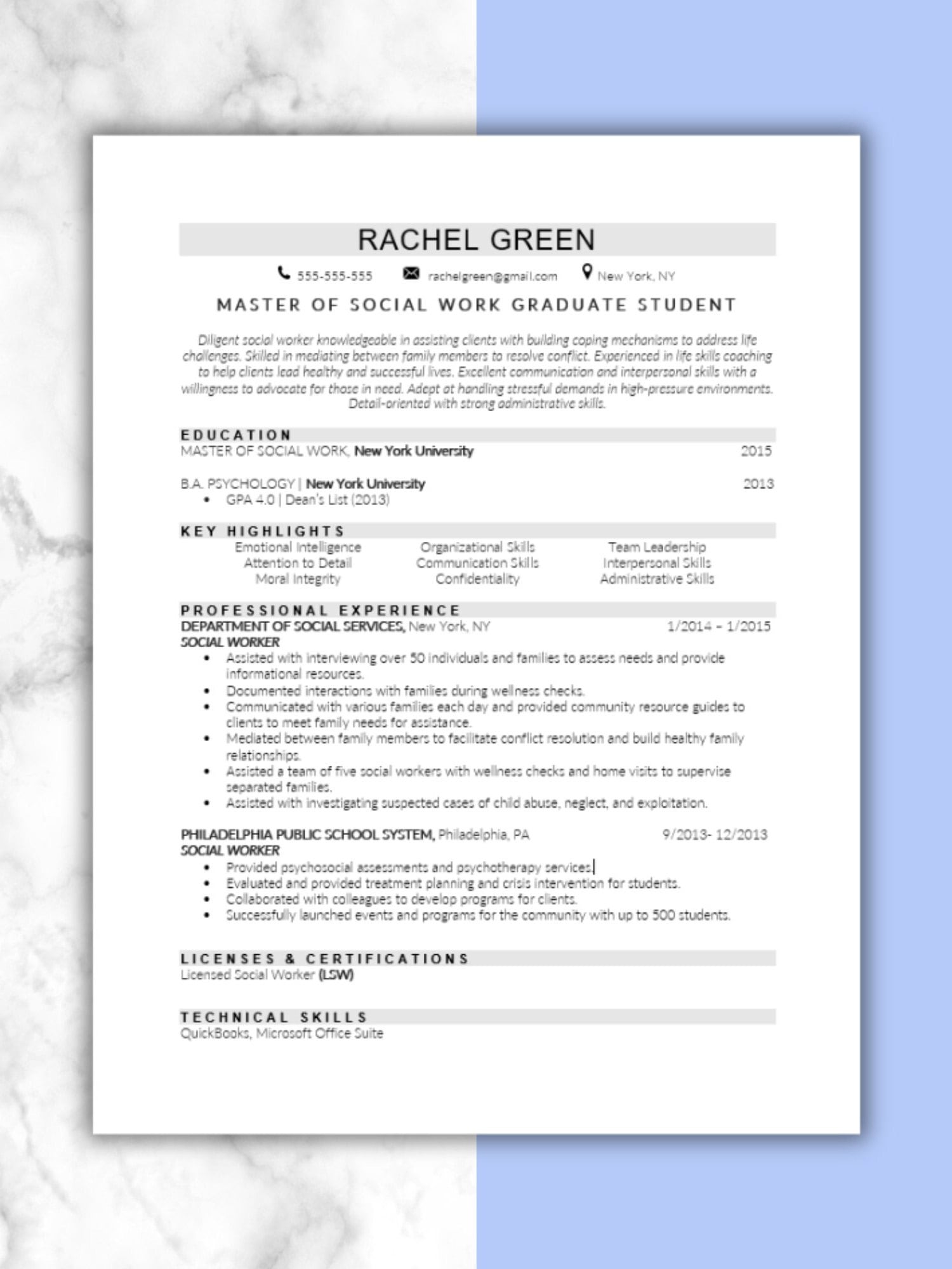 Simple, Clean Resume Template- Digital Download! - Etsy
