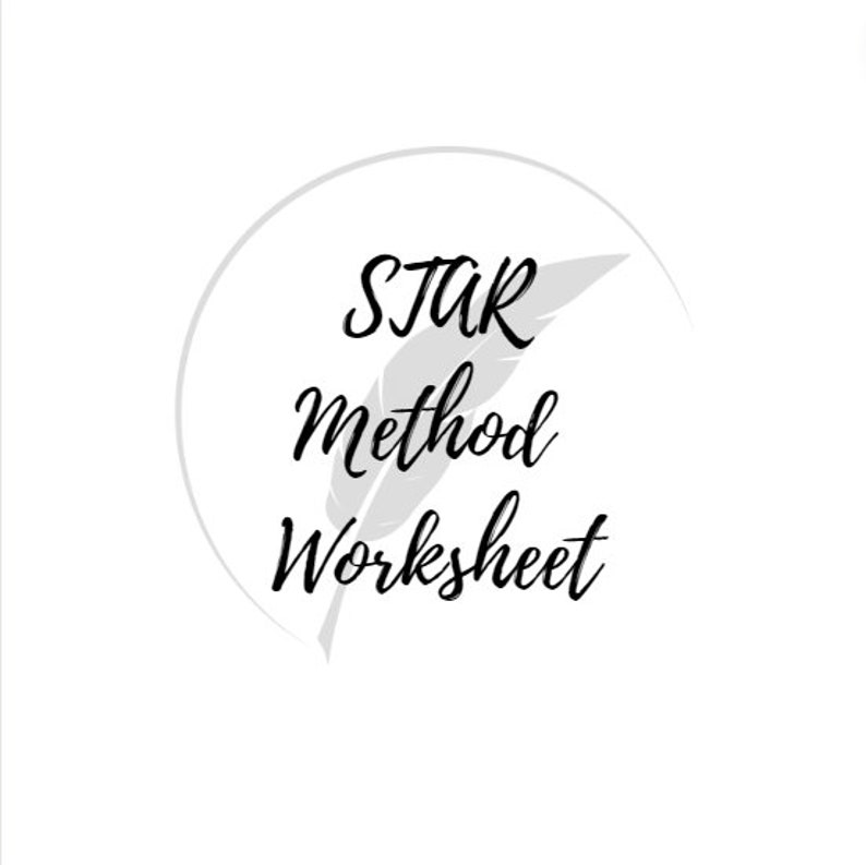 STAR Method Worksheet | Behavioral Interview Questions - Etsy