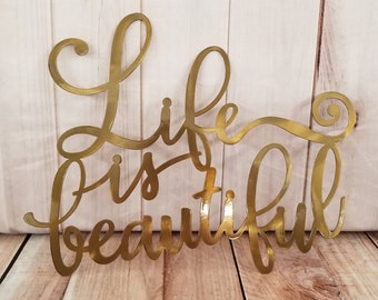 Life is Beautiful Large Canvas Art Inspirational Wall Art | Etsy