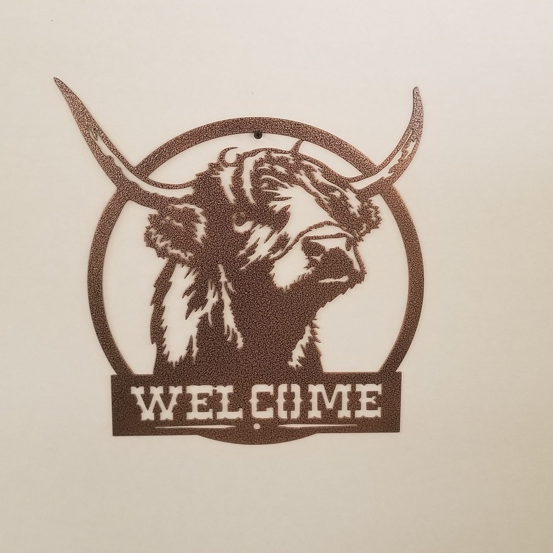 Highland Cow Welcome Sign Personalized - Etsy