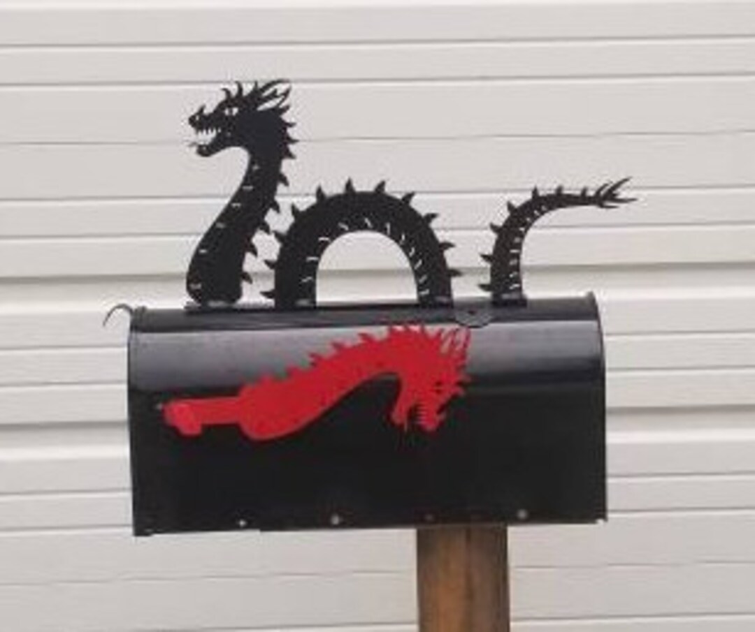 Mythical Serpent Dragon Mailbox Topper - Intricate Metal Sculpture - Etsy