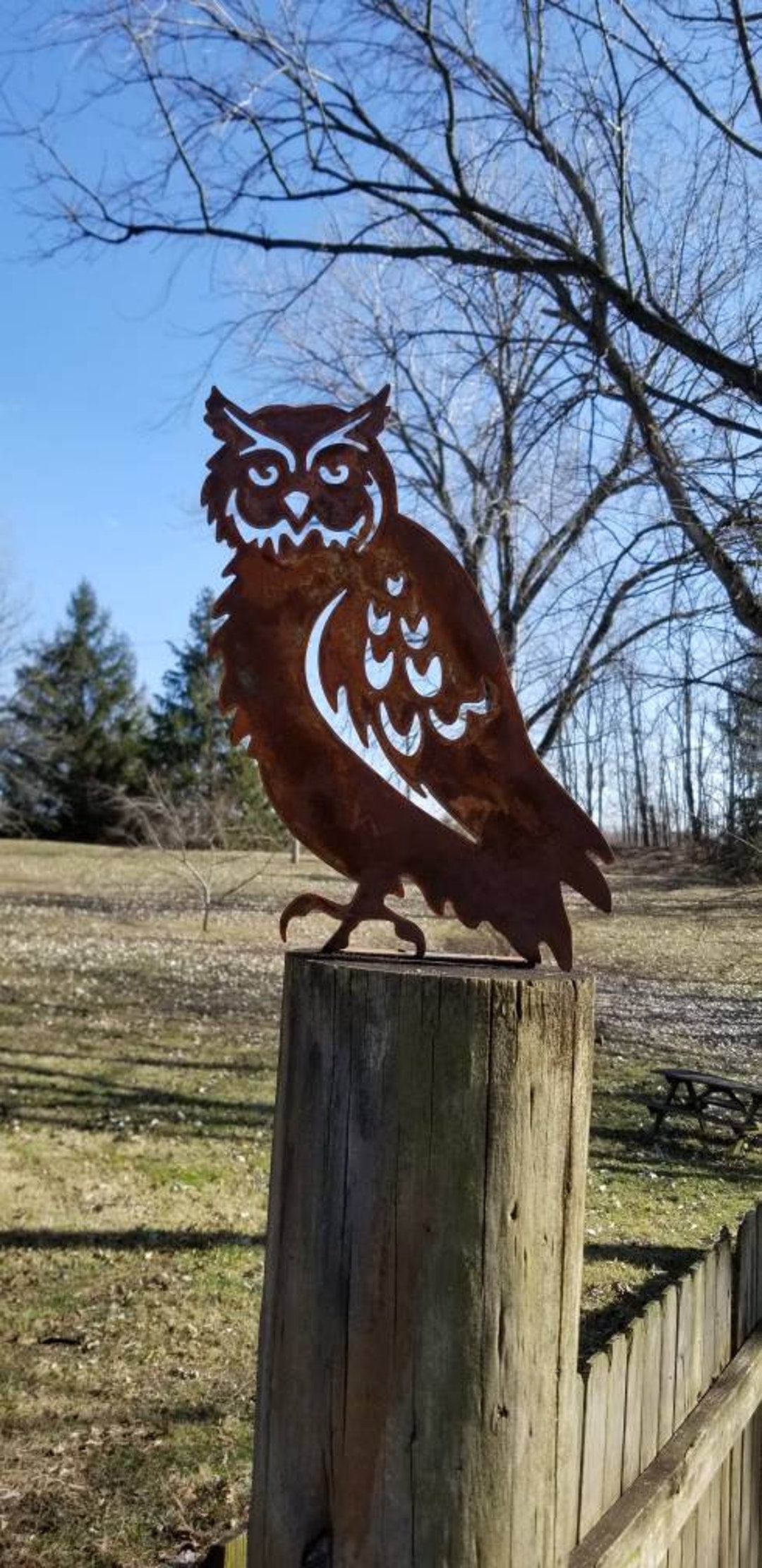 Hootie the Owl Fence Post Topper,bird,animals,garden - Etsy Canada