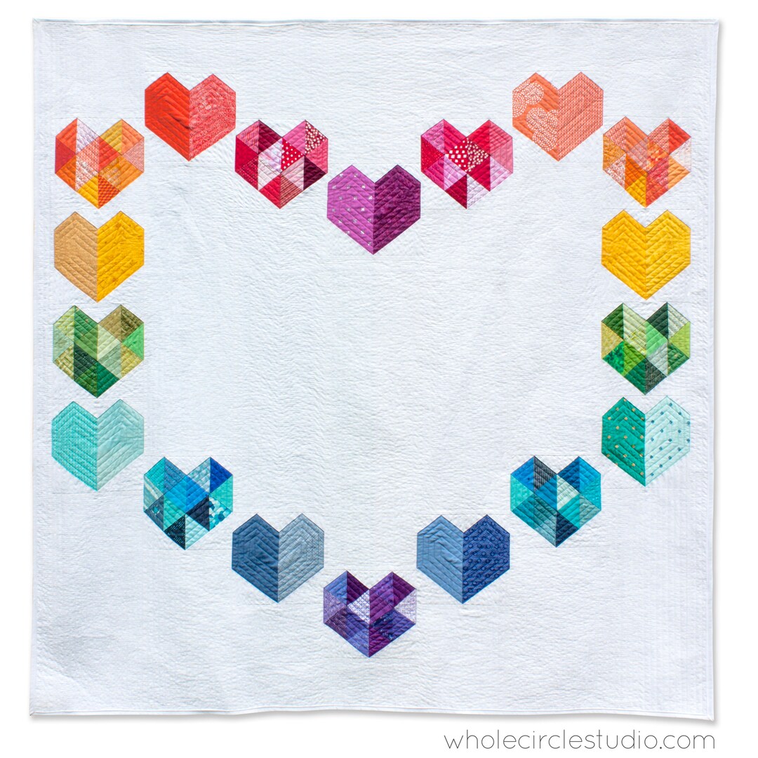 Wedding, Anniversary, Friendship, Engagement, Heart Quilt. PDF Pattern ...