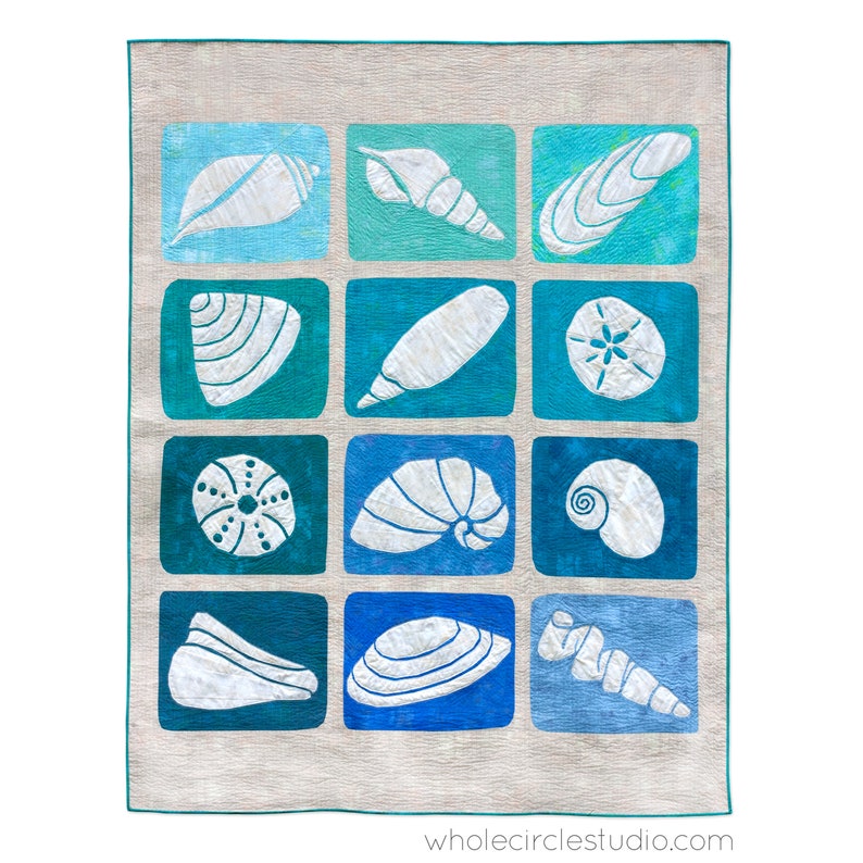 Shoreline Shells Quilt Pattern — Modern Beach, Seashell Quilt Pattern ...