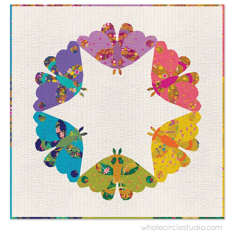 Modern Moths Mini Quilt. Pattern Only. Insect Gift. Home Decor. Step-by ...