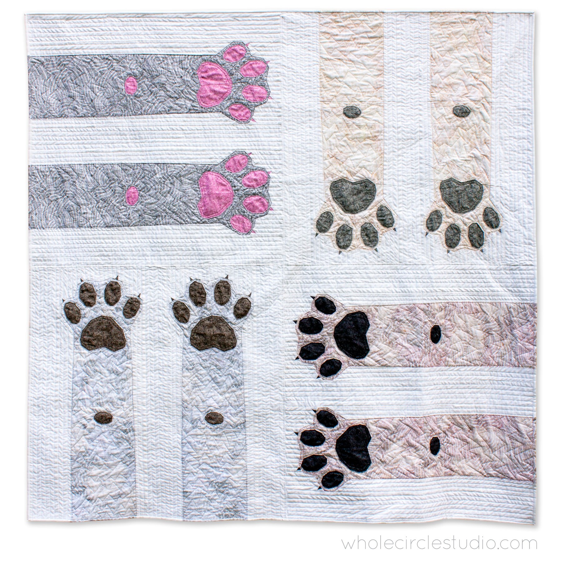 Dog + Cat Quilt Pattern. Paws Up! Modern Quilt. PDF Download ...