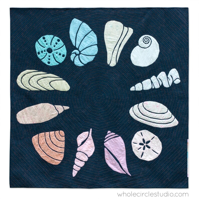 Shoreline Shells Quilt Pattern — Modern Beach, Seashell Quilt Pattern ...