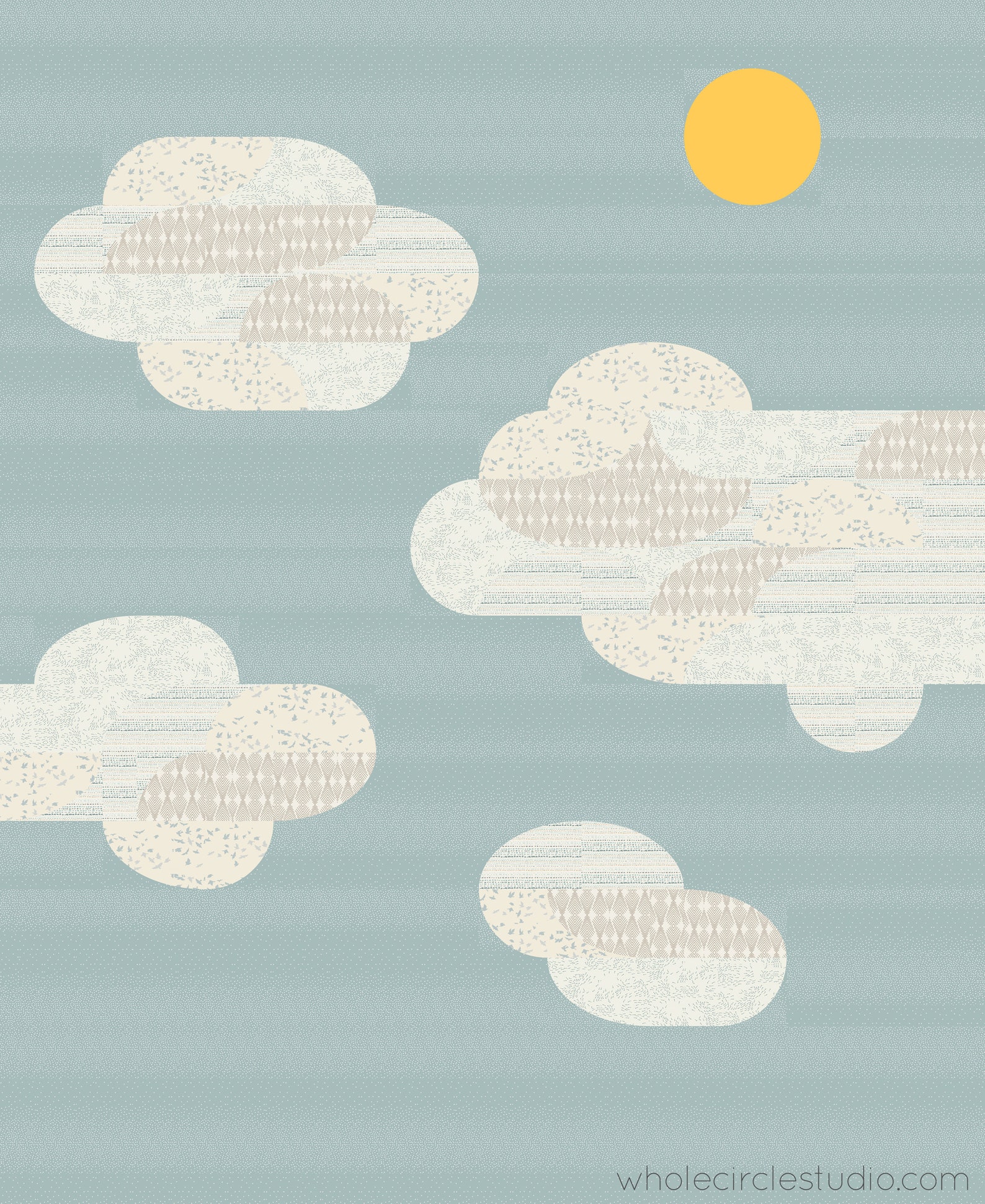 Cloud Modern Quilt. Drunkards Path Block. Baby Quilt. Instant - Etsy